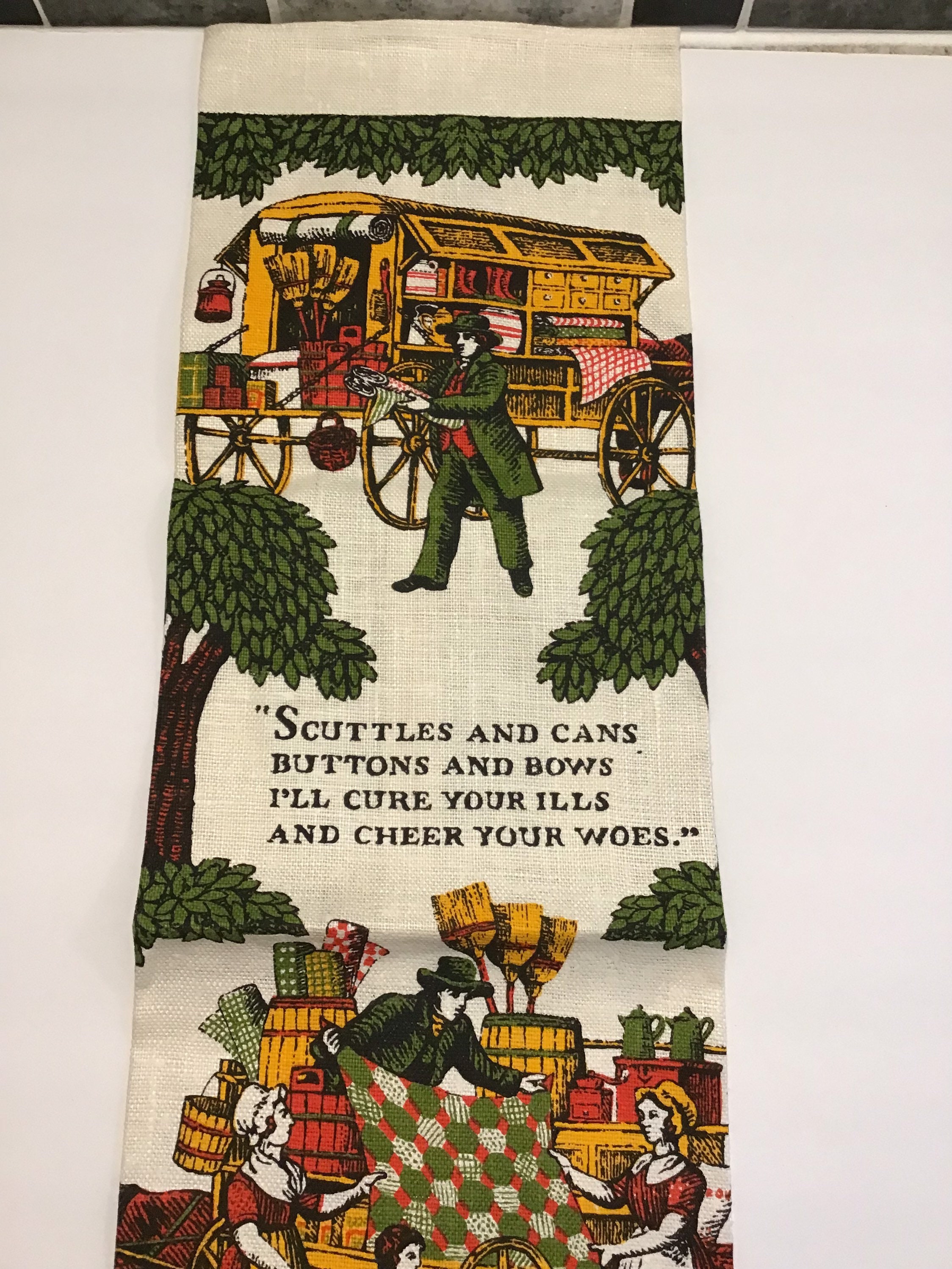 Linen Tea Towel / Kay Dee Hand Prints / Vintage the Yankee - Etsy
