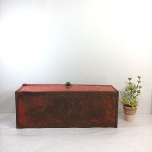 Red Metal Tool Box Industrial Decor Farmhouse Style Toolbox, Christmas ...