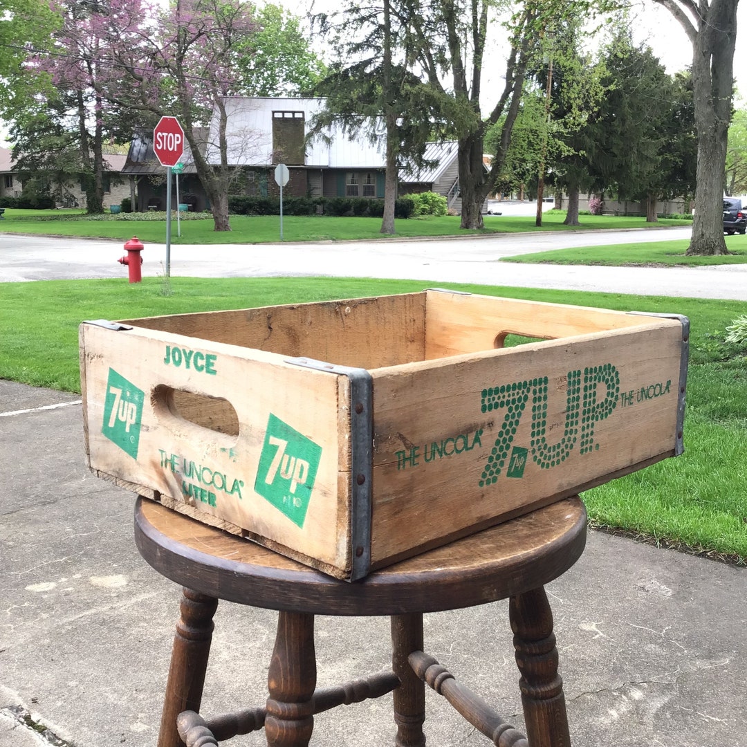 Seven up Wooden Crate, 7 UP Crate, the Uncola Advertising Crate 1976 ...