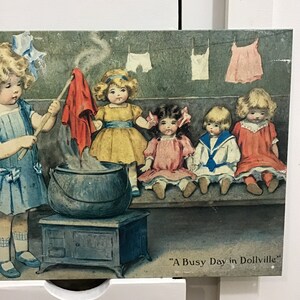 Bessie Pease Gutmann Metal Tin Sign a Busy Day in Dollville Diamond ...