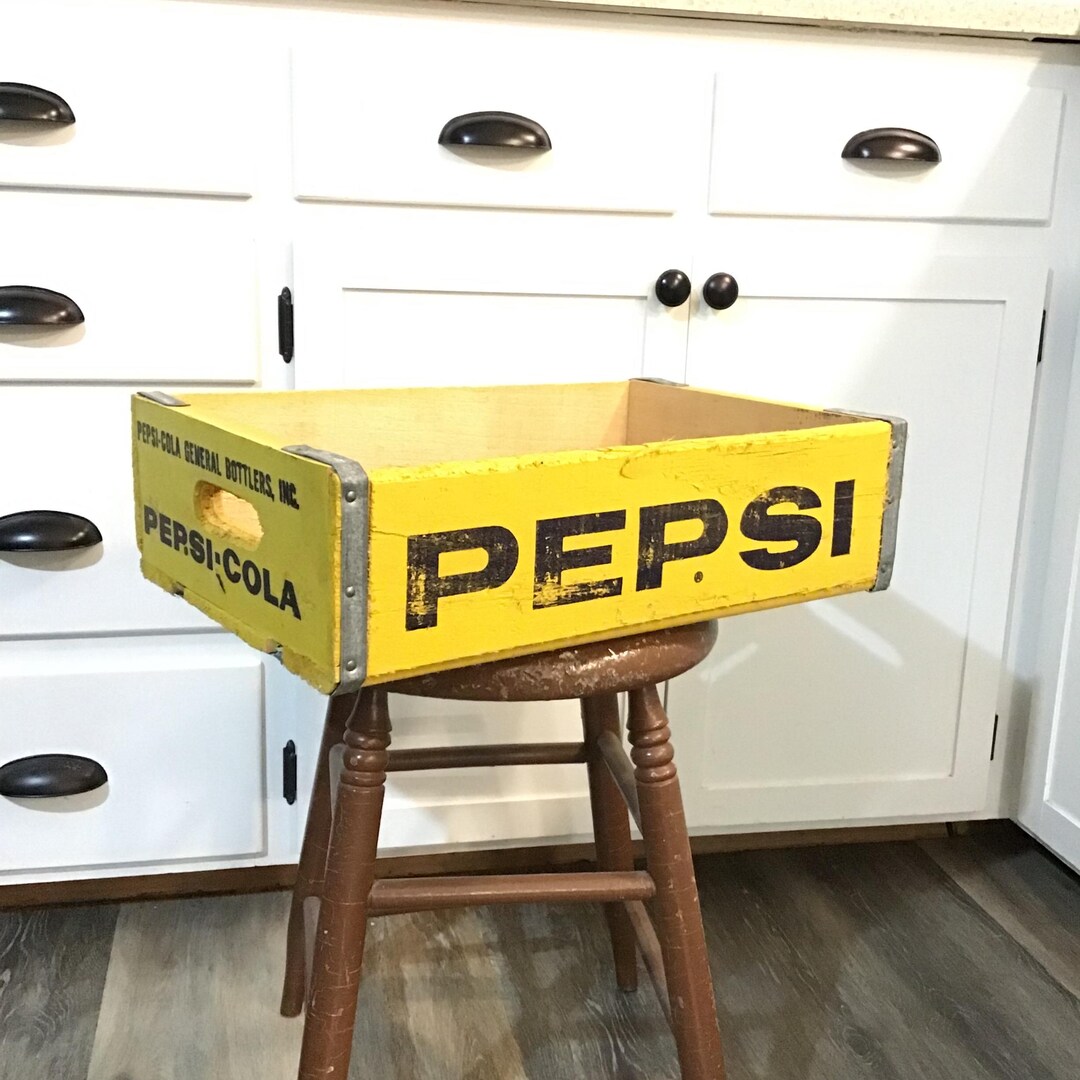 Yellow Pepsi Crate, Vintage Soda Pop Bottle Wood Carrier Tray A2 - Etsy
