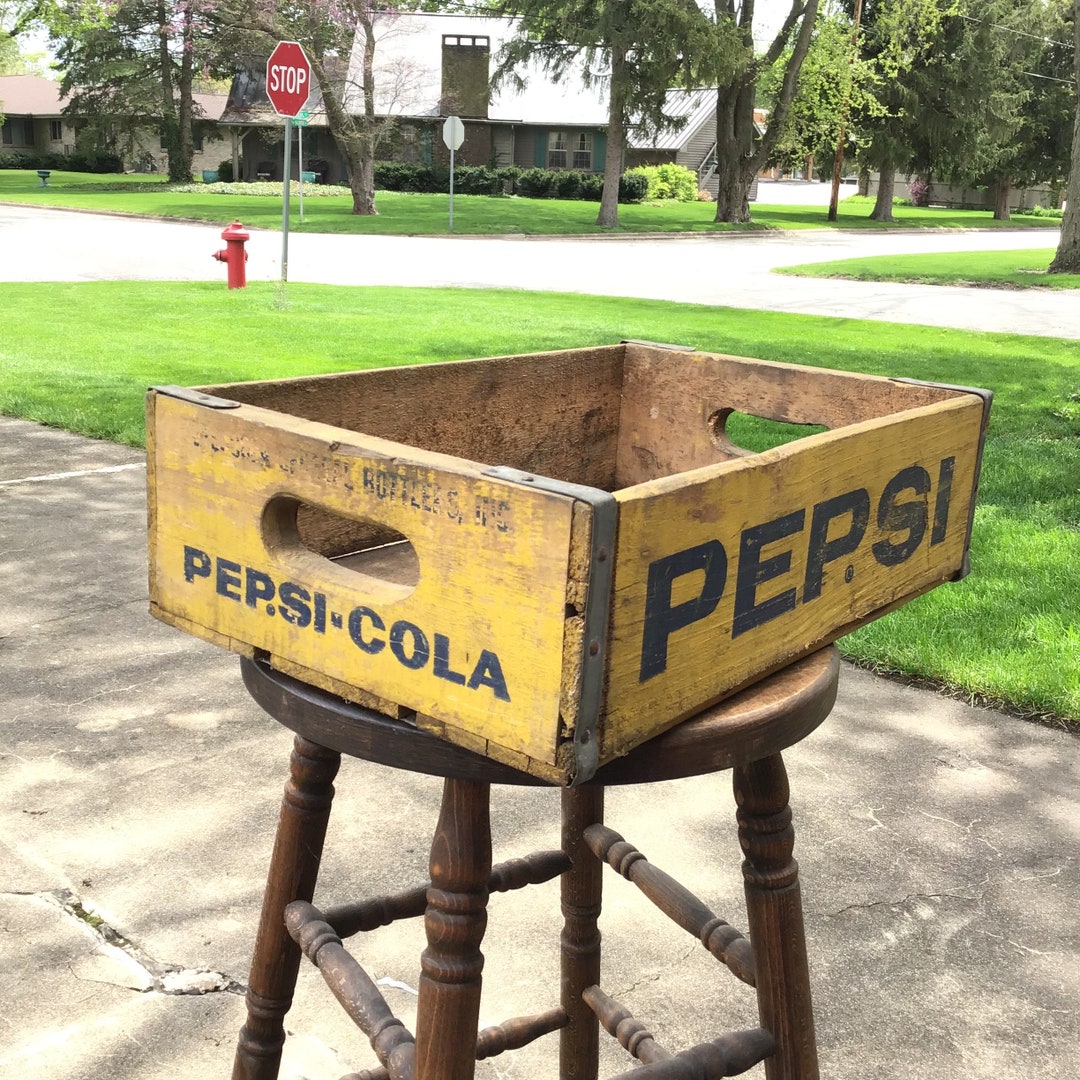 Vintage Yellow Pepsi Crate, Soda Pop Bottle Wood Carrier P3 - Etsy