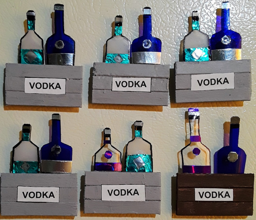 Alcohol Magnet (beer, Tequila, Wine, Vodka) (made of Recycled Materials ...
