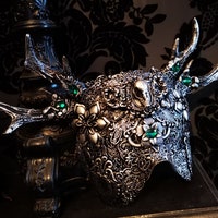 Blind Mask "lilith", Horns Mask, Devil Mask, Halloween, Cosplay, Gothic ...