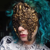 Soothsayer Headdress Mask With Chains and Pearls - Etsy