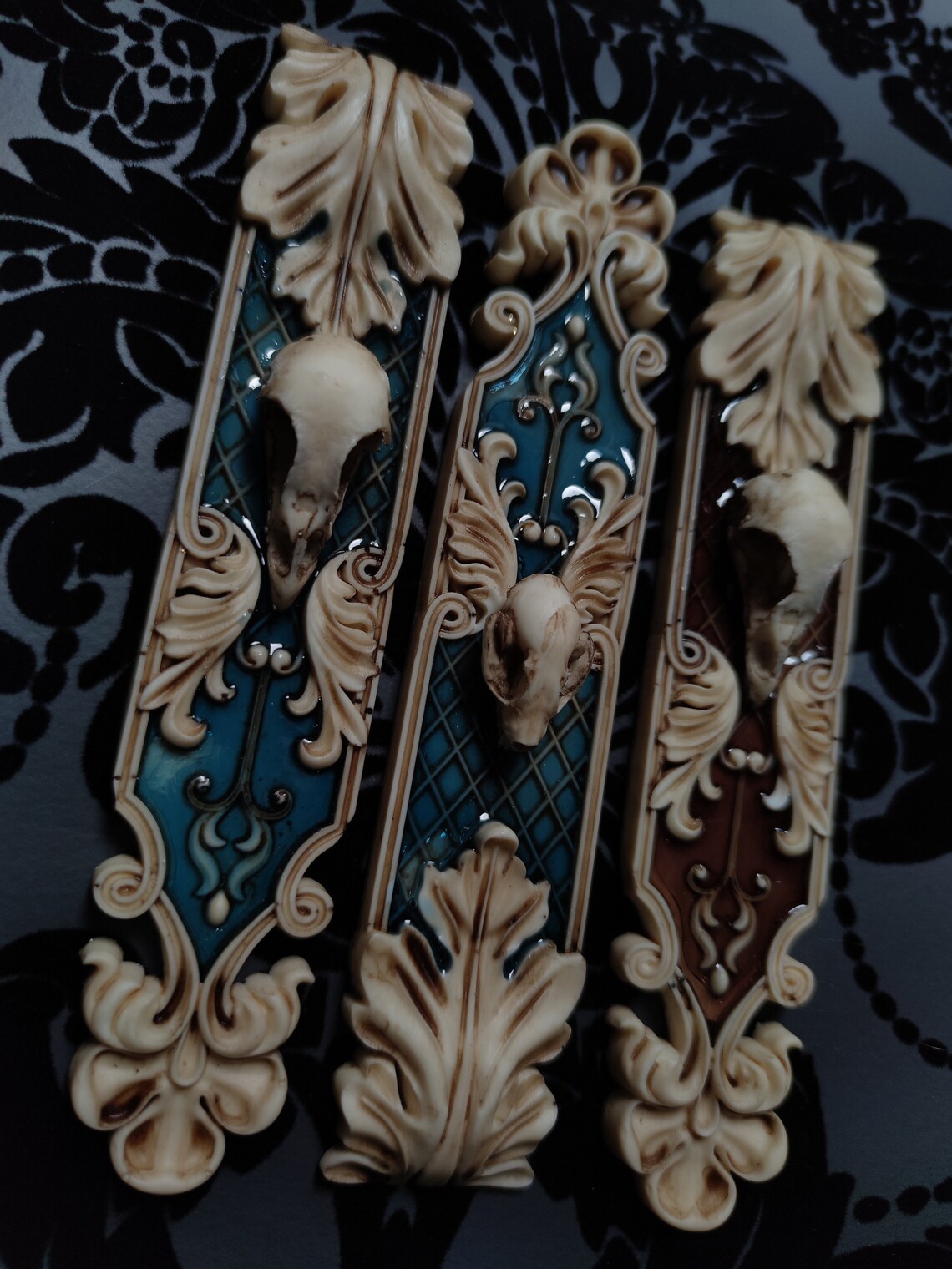 Ivory Bird/bat Victoriana Plaque - Etsy