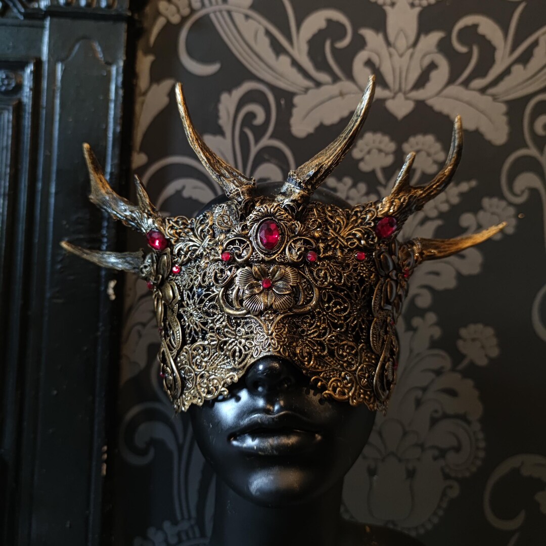 Small Gem Horned Crown Mask - Etsy UK