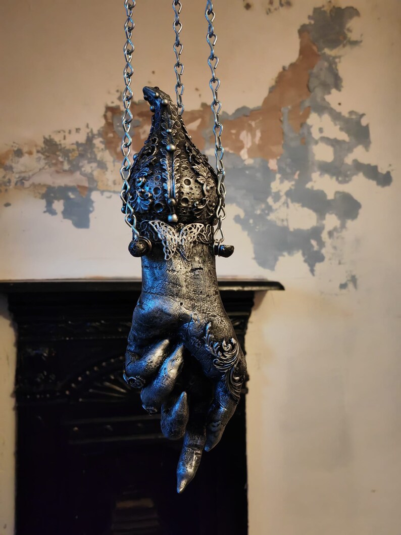 Hanging Witch Hand – Resin Goth Decor With Chains - Etsy
