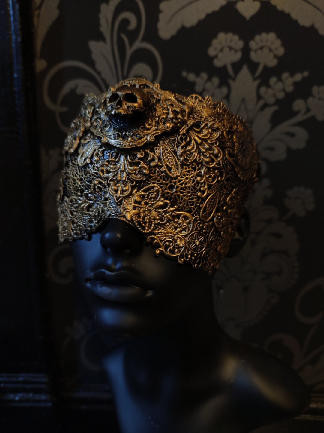 Small Death Mask Gold - Etsy