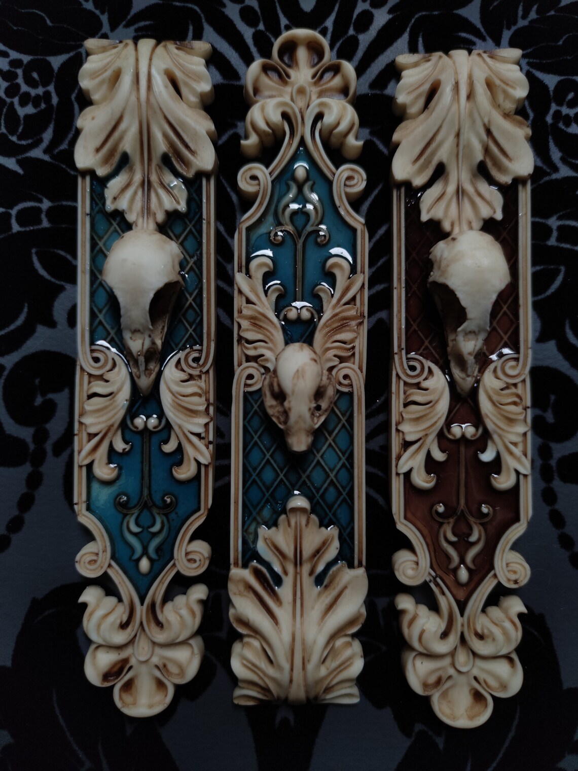 Ivory Bird/bat Victoriana Plaque - Etsy