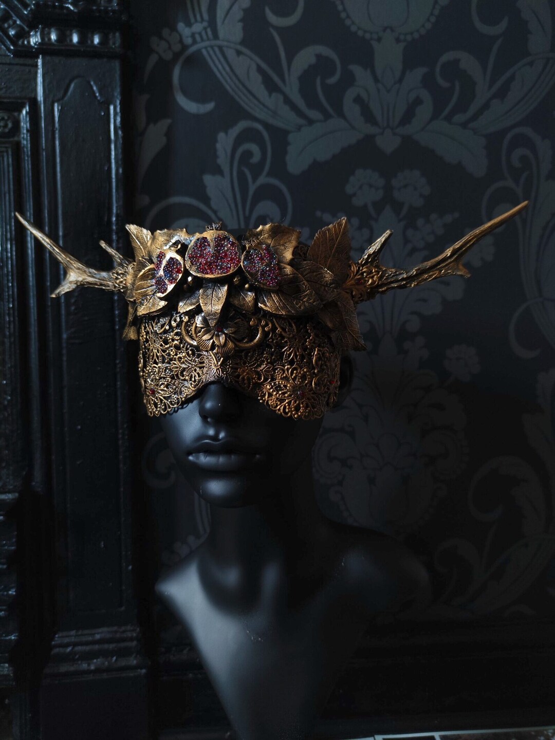 Gold Horned Pomegranate Mask - Etsy