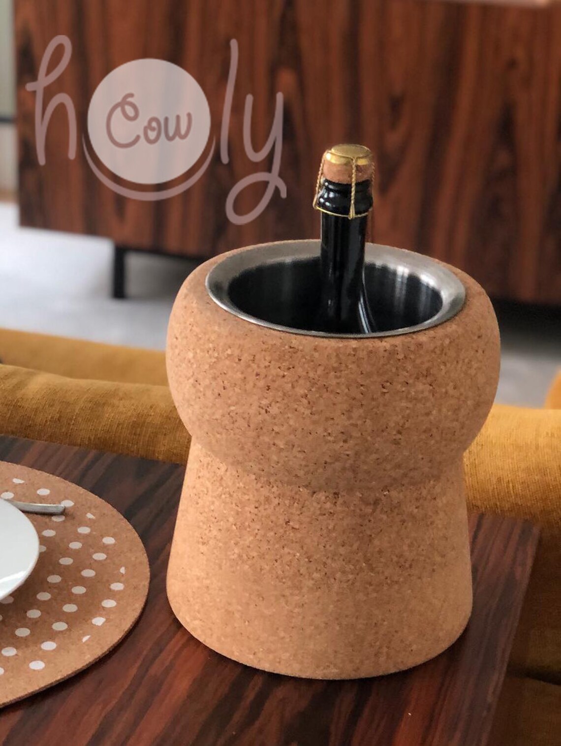 Eco Natural Cork Champagne Ice Bucket Wine Ice Bucket | Etsy