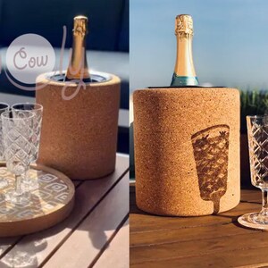 Eco Natural Cork Wine Ice Bucket, Champagne Ice Bucket, Champagne ...