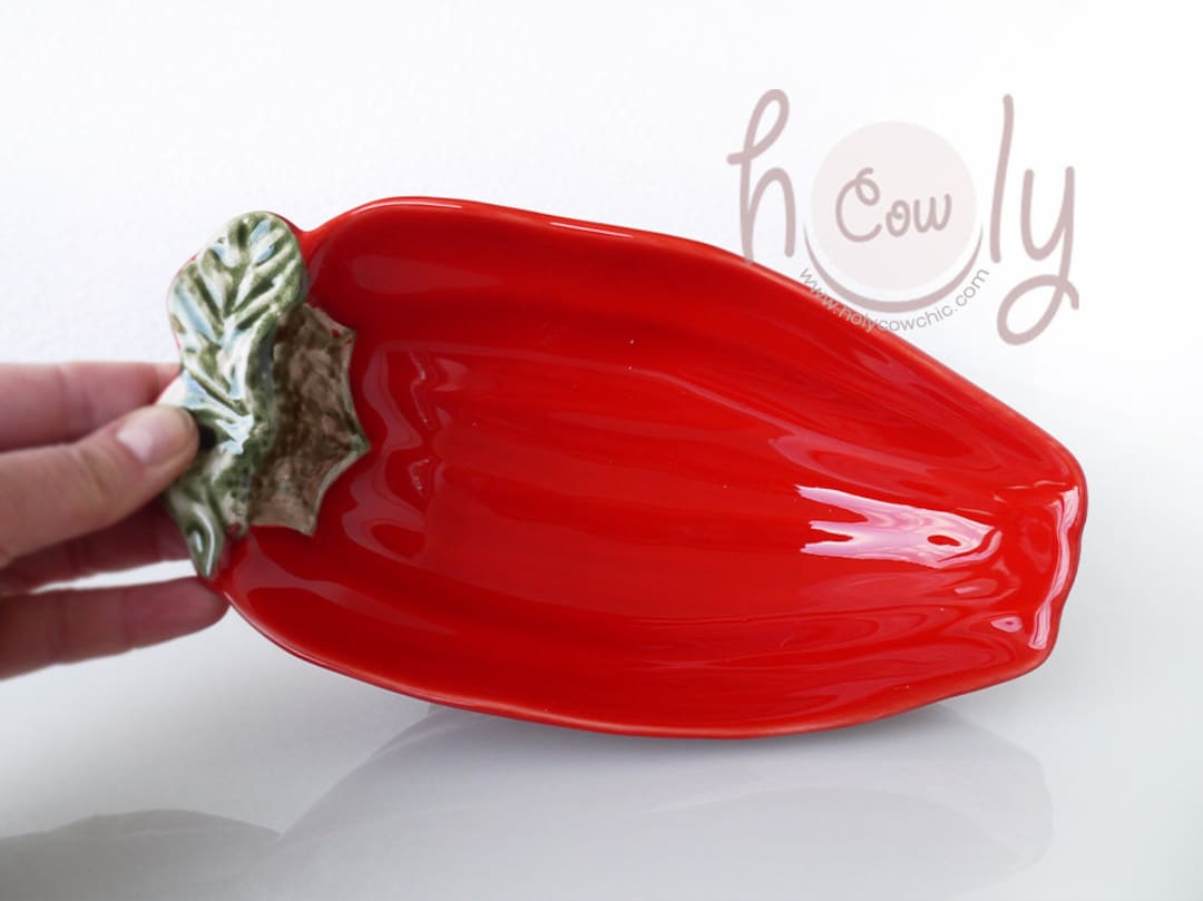 Handmade Large Ceramic Red Pepper Bowl - Etsy