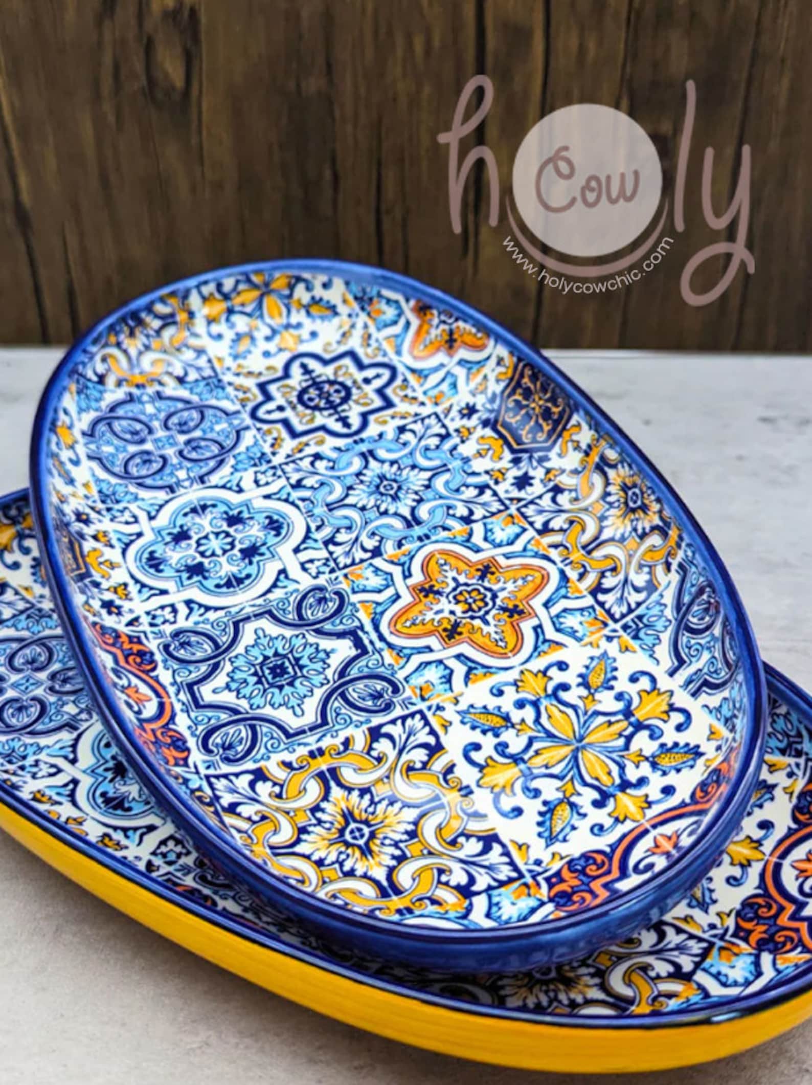 Hand Painted Ceramic Portuguese Tiles Side Dish Serving Bowl, FREE ...
