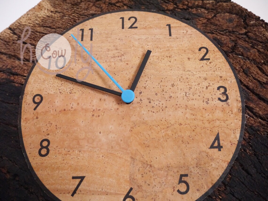 Handmade Square Natural Eco Friendly Cork Wall Clock Rustic | Etsy