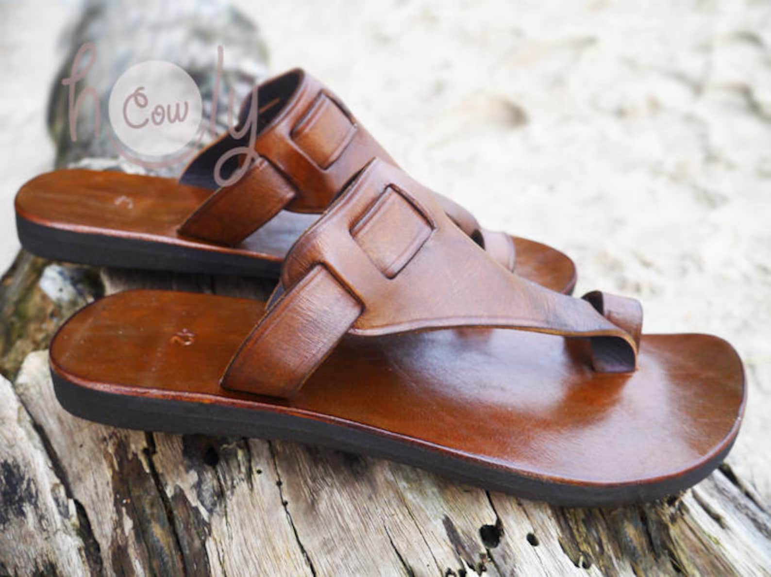 Handmade Leather Sandals, Brown Leather Sandals, Womens Sandals, Mens ...