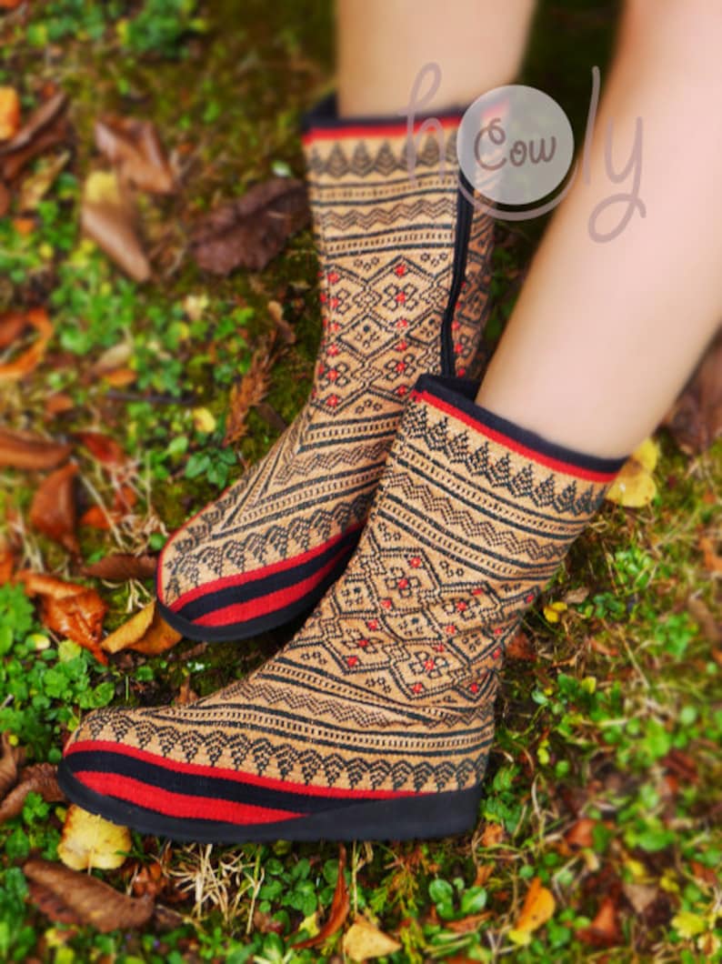 Women's Tribal Vegan Boots Women's Boots Tribal | Etsy