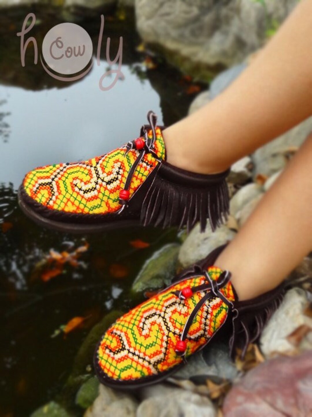 Moccasins, Brown Moccasin Boots, Womens Moccasins, Tribal Moccasins ...