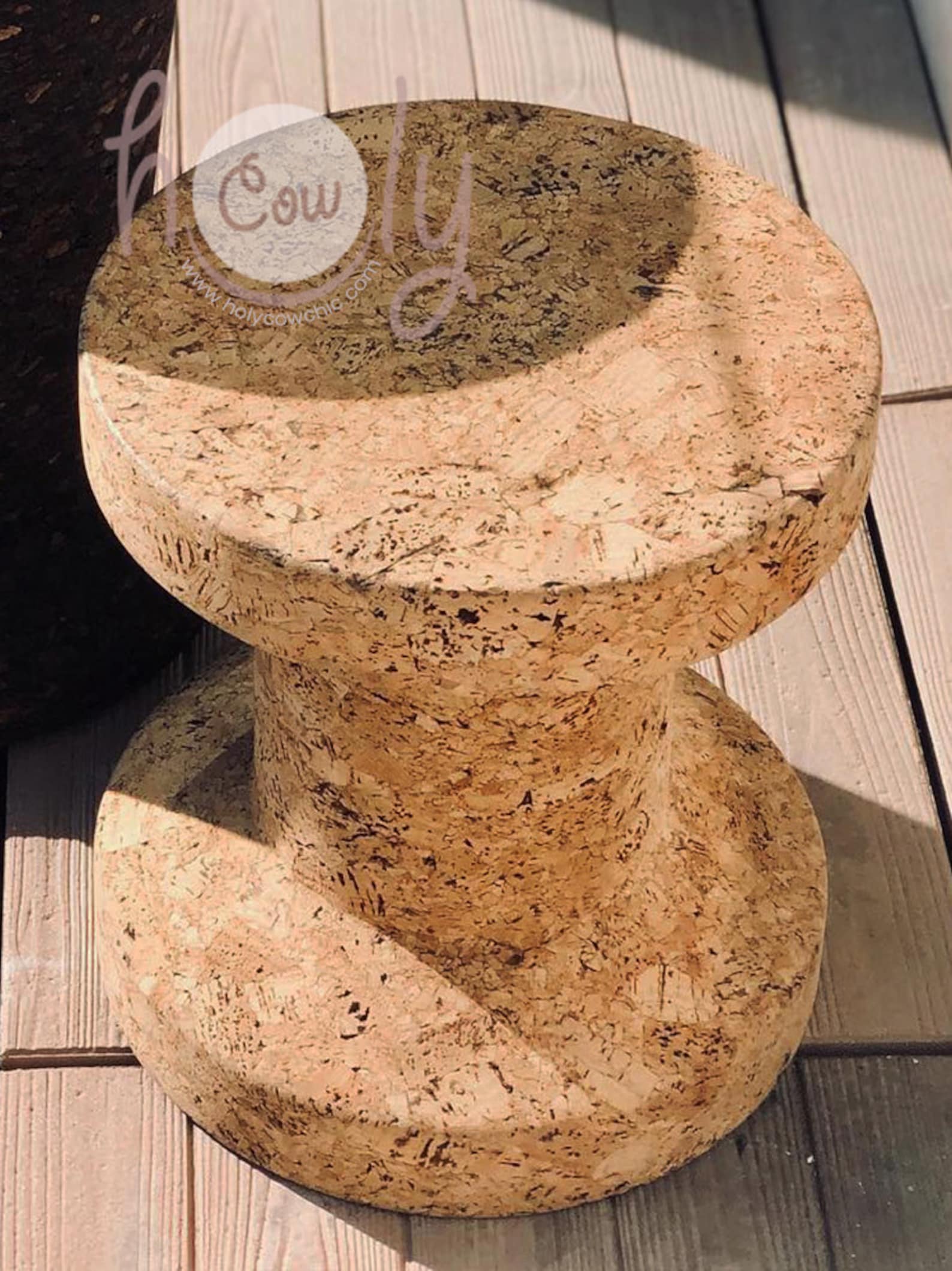 Handmade Cork End Table Stool, Natural Eco Friendly Portuguese Bark ...