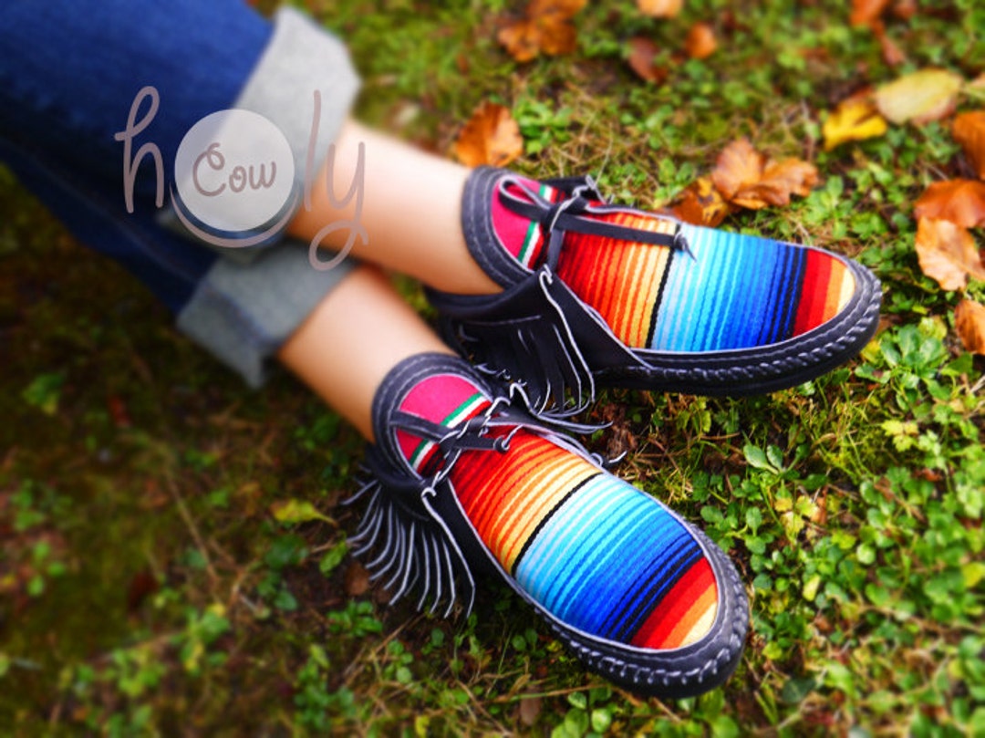 Gray Leather Serape Moccasins, Serape Moccasins, Moccasins Women ...