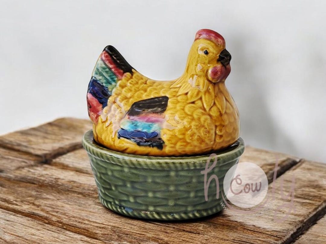 Hand Painted Colorful Ceramic Chicken Egg Holder - Etsy