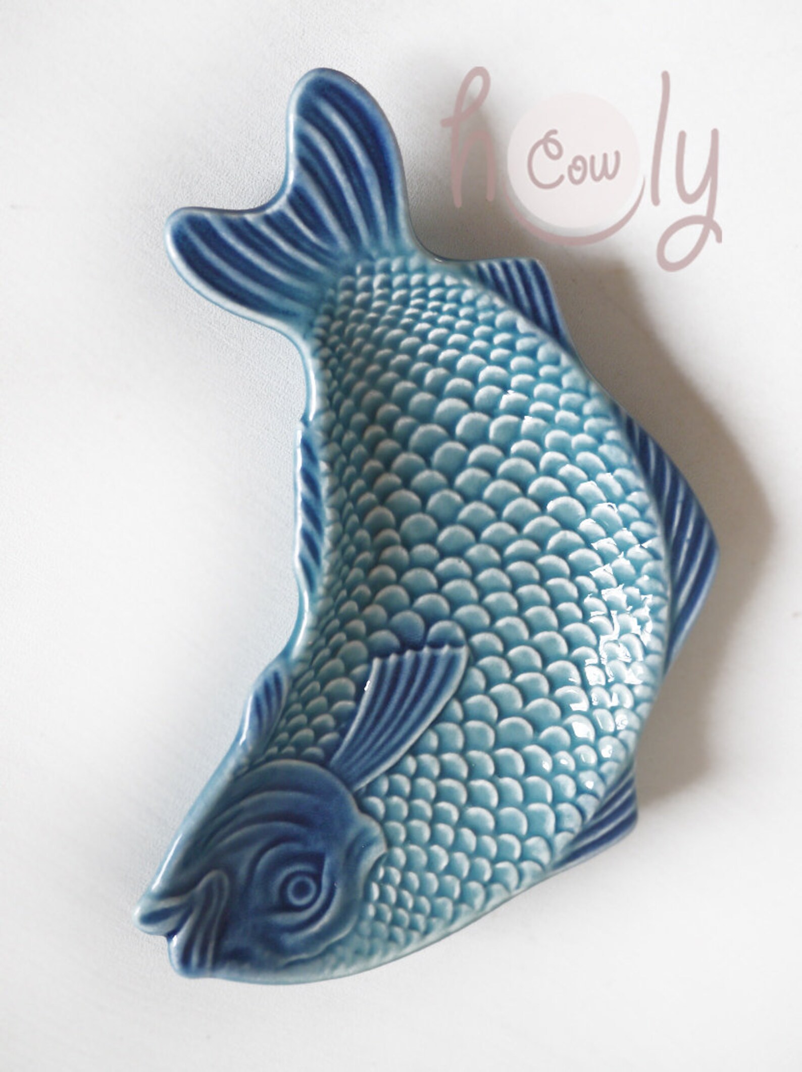 Handmade Ceramic Fish Dish, Fish Plate, Ceramic Fish Plate, Blue Fish ...