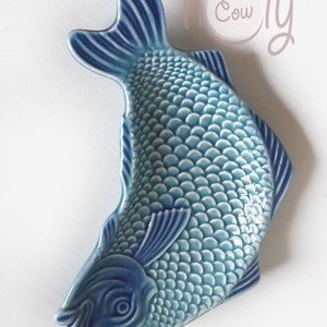 Handmade Ceramic Fish Dish, Fish Plate, Ceramic Fish Plate, Blue Fish ...