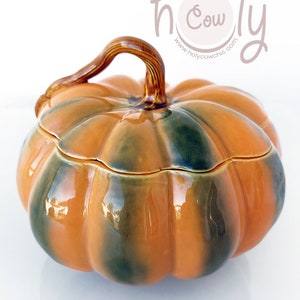 Hand Crafted Large Ceramic Pumpkin Bowl With Lid, FREE SHIPPING - Etsy