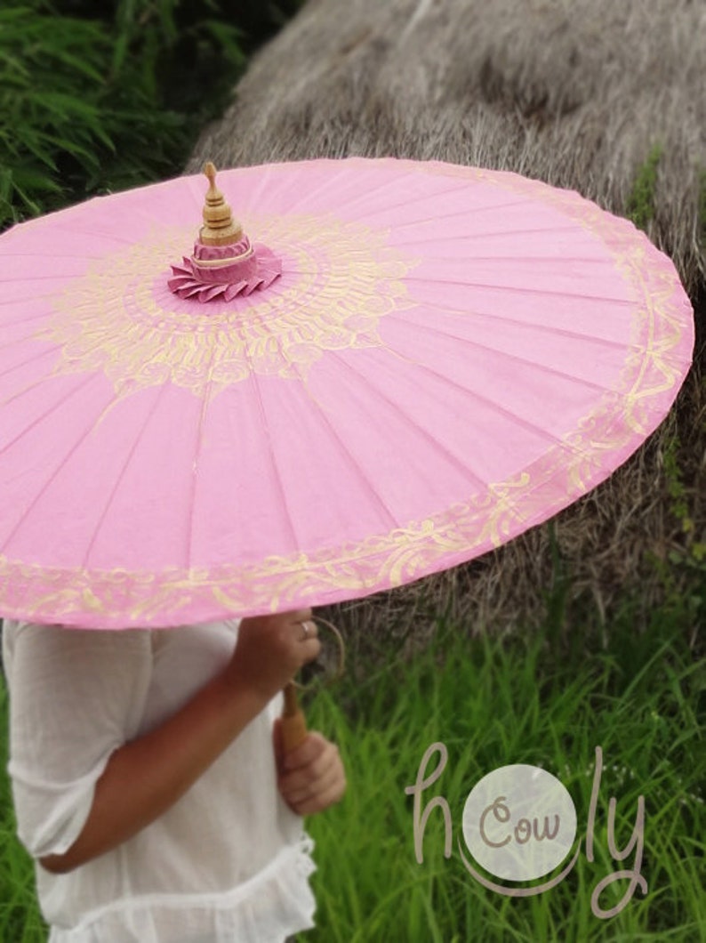 Hand Painted Pink Parasol With FREE Umbrella Bag Pink - Etsy