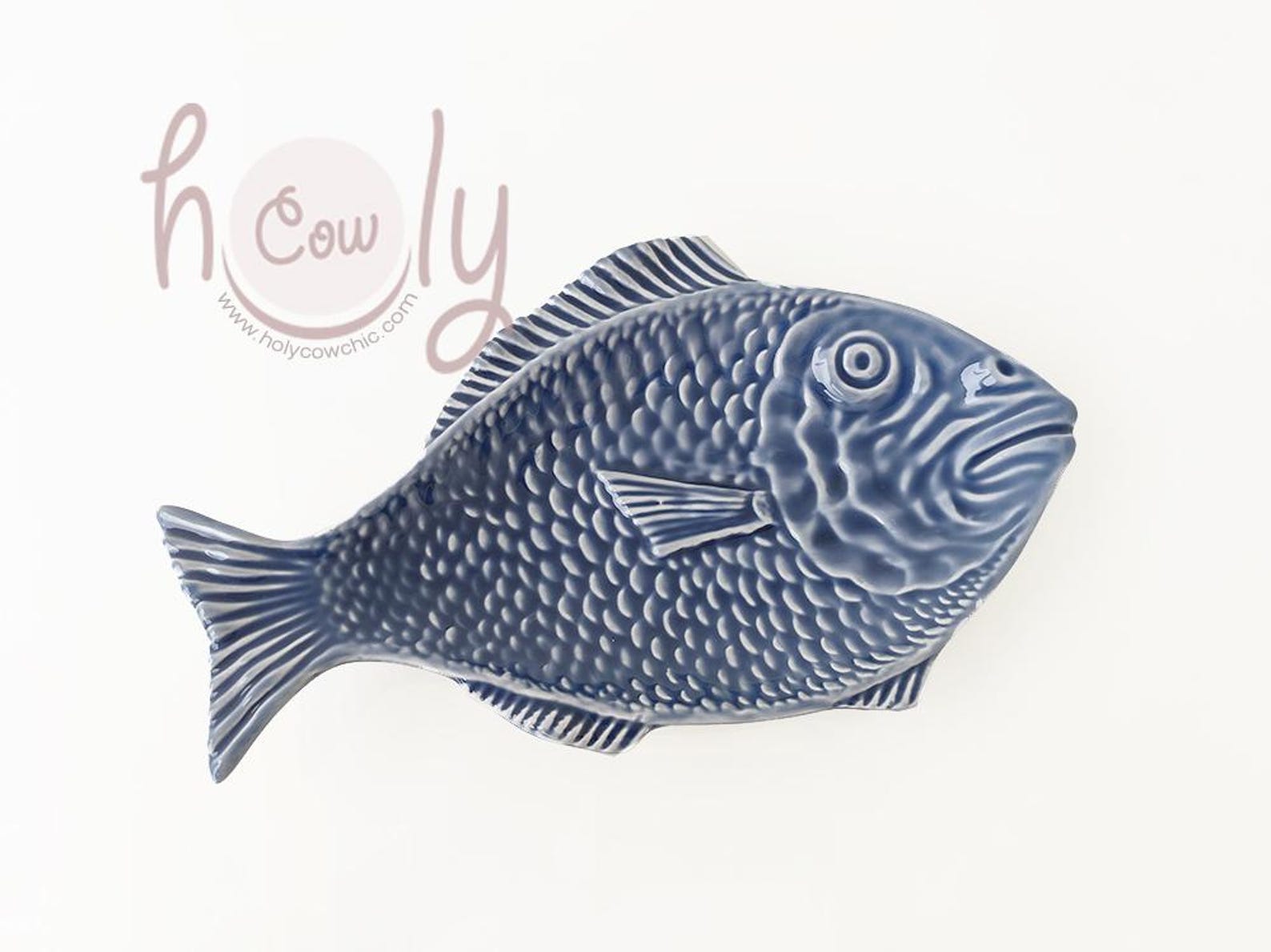 Handmade Ceramic Fish Dish, Fish Plate, Ceramic Fish Plate, Blue Fish ...