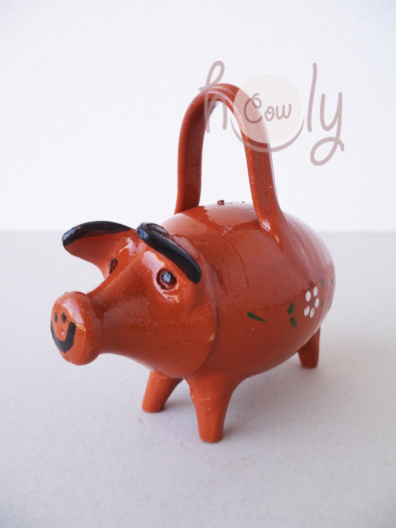 Hand Painted Terracotta Piggy Bank, Floral Ceramic Coin Holder - Etsy