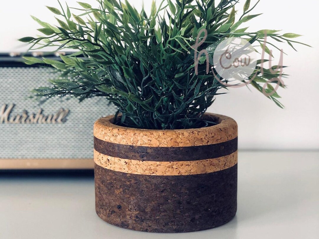 Handmade Eco Friendly Natural Cork Black and Brown Flower Planter ...