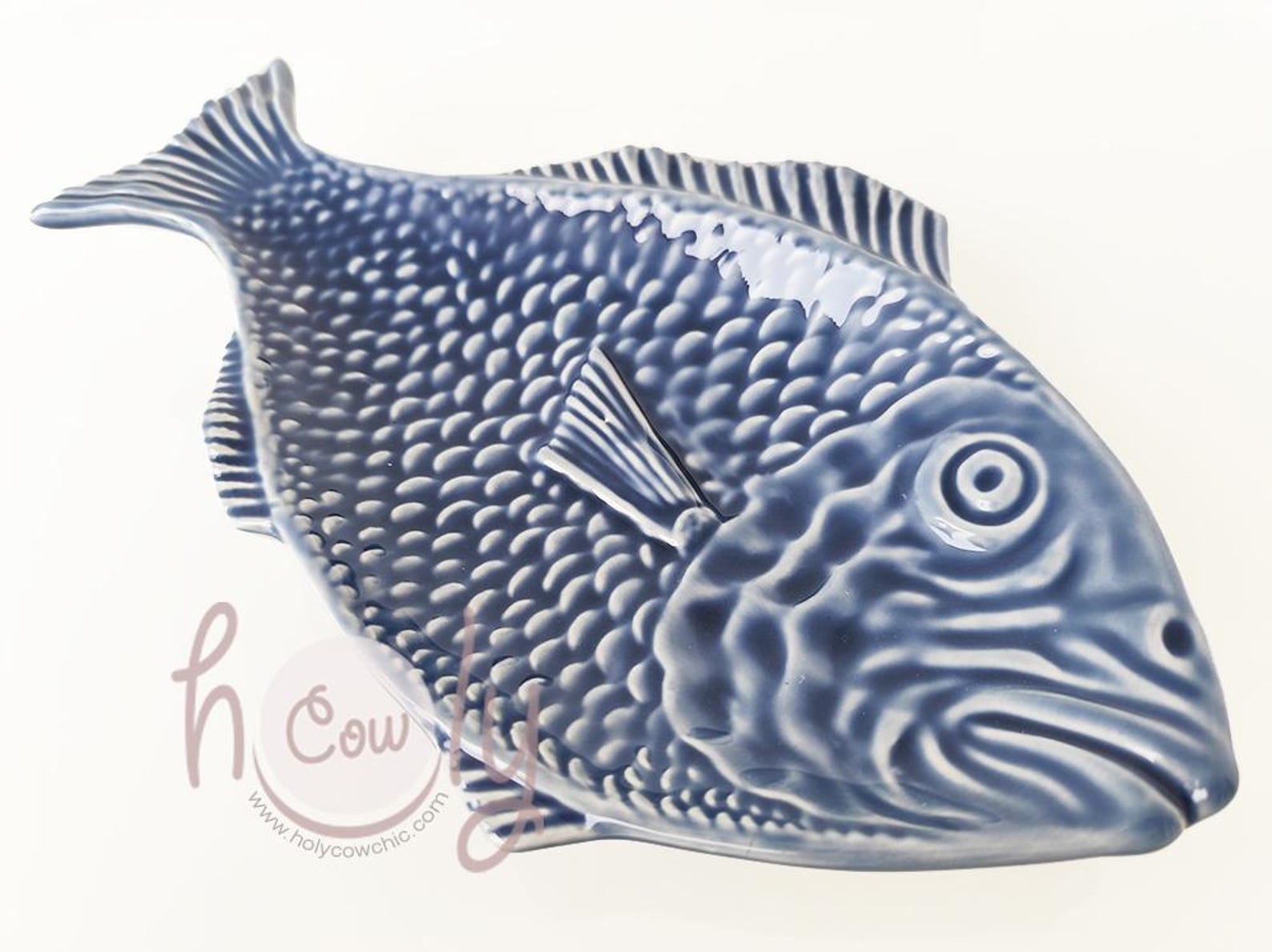 Handmade Ceramic Fish Dish, Fish Plate, Ceramic Fish Plate, Blue Fish ...
