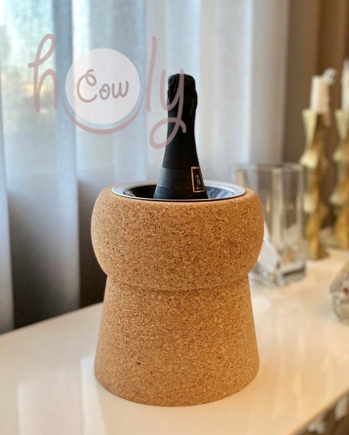 Eco Natural Cork Champagne Ice Bucket, Wine Ice Bucket, Champagne ...