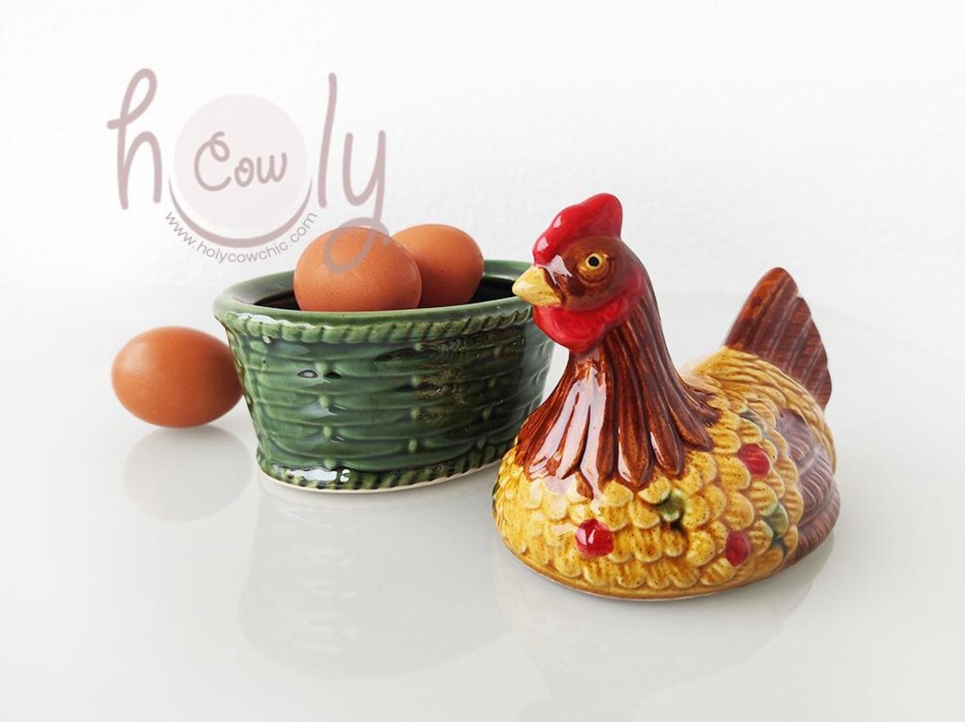 Hand Painted Colorful Ceramic Chicken Holder - Etsy