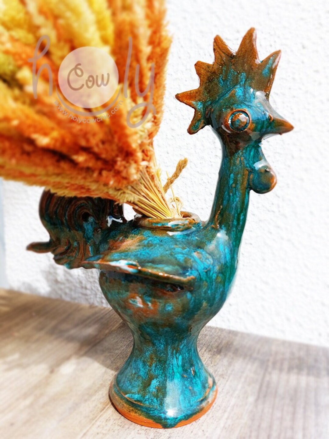 Hand Crafted Decorative Ceramic Rooster, Rooster, Ceramic Cockerel ...