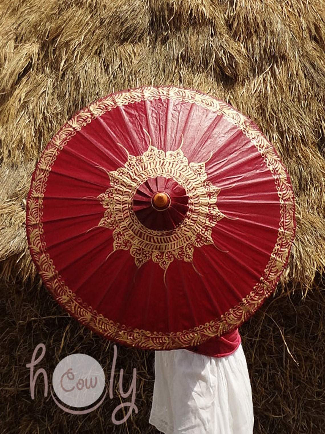 Hand Painted Red Waterproof Parasol With FREE Umbrella Bag | Etsy