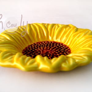 Handmade Small Ceramic Sunflower Dish, Ceramic Dish, Sunflower Plate ...