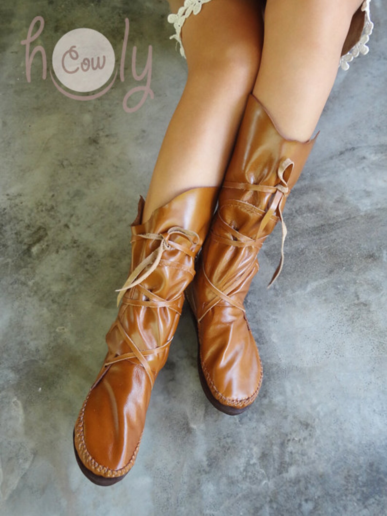 Light Brown Leather Moccasins Moccasin Boots Womens | Etsy