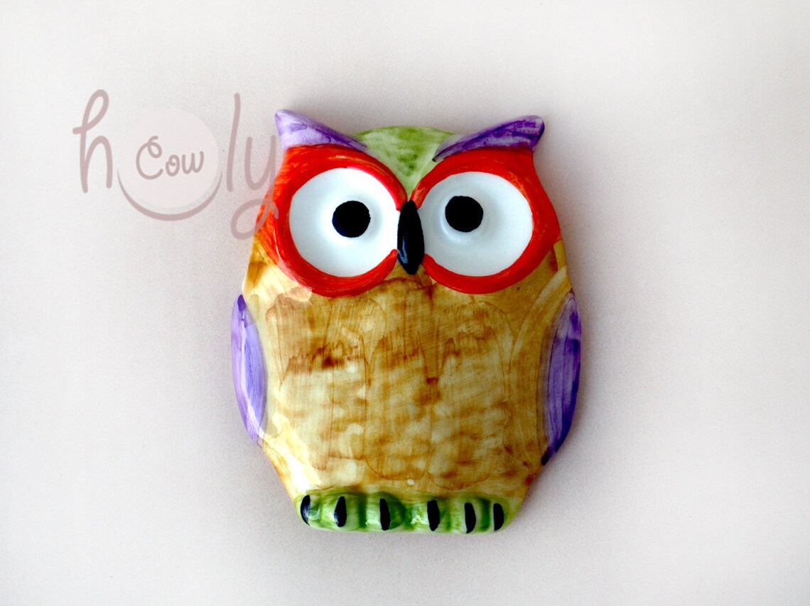 Hand Painted Ceramic Wall Owl Ceramic Owl Owl Decor Owl - Etsy
