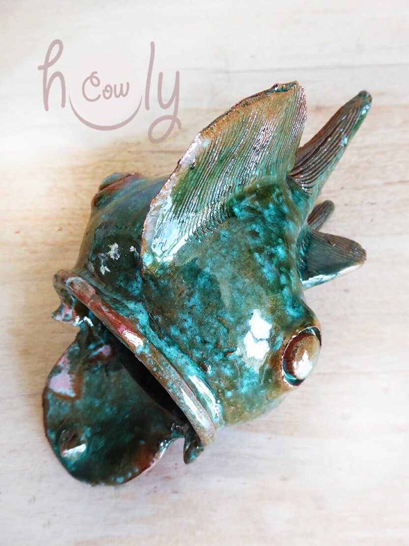 Hand Crafted Decorative Ceramic Open Mouth Fish - Etsy