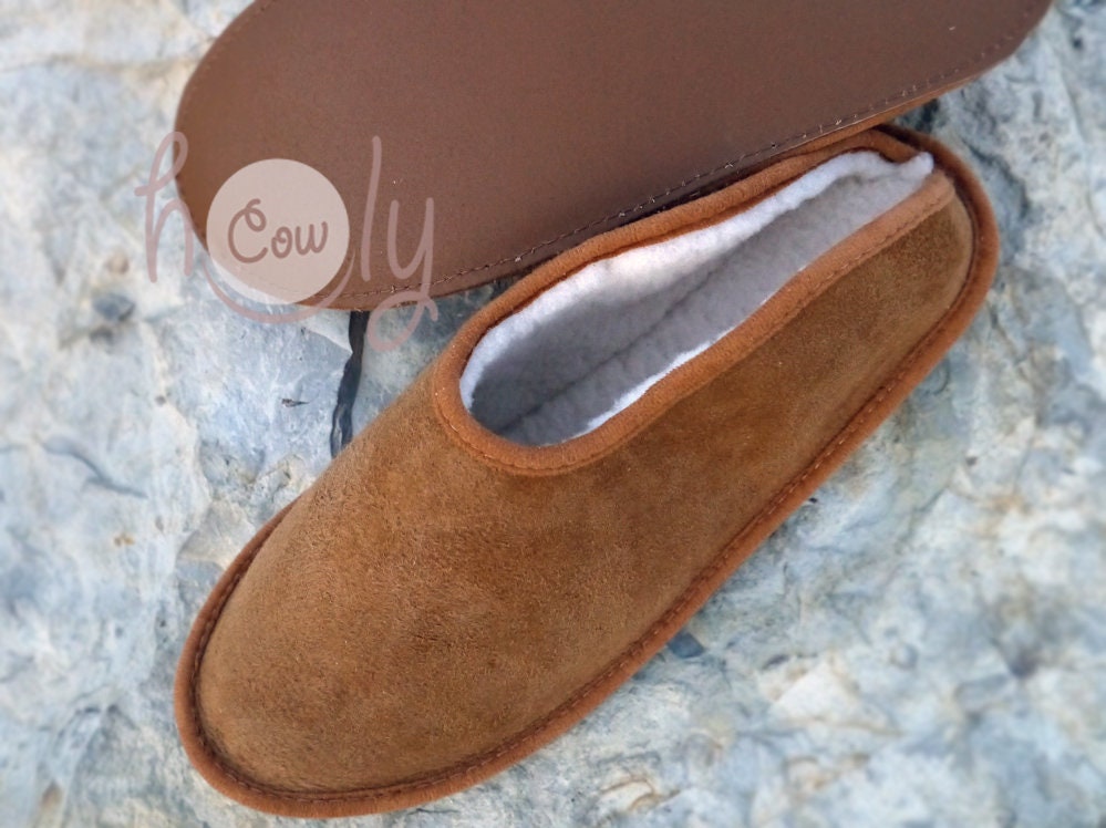 Handmade Brown Sheepskin Slippers Leather Slippers Womens - Etsy