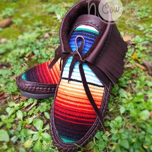 Brown Moccasins, Serape Moccasins, Womens Moccasins, Leather Moccasins ...