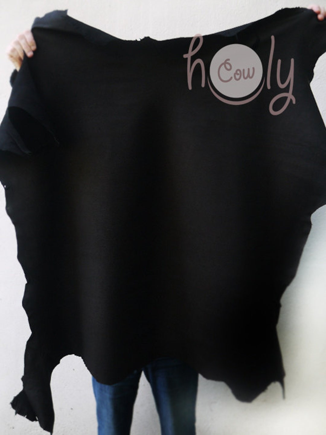 Large Black Pigskin Leather Hides, Pig Skin Leather Hides, Black ...