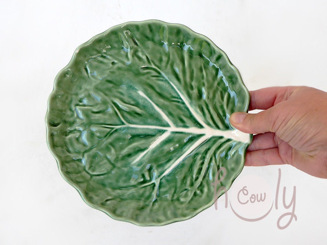 Handmade Ceramic Cabbage Leaf Dish, Ceramic Dish, Cabbage Leaf Plate ...