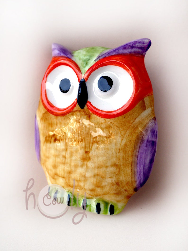 Hand Painted Ceramic Wall Owl Ceramic Owl Owl Decor Owl - Etsy