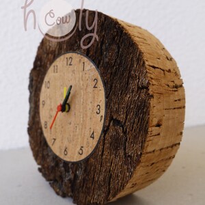 Small Circular Natural Eco Friendly Cork Clock, Rustic Clock, Natural ...