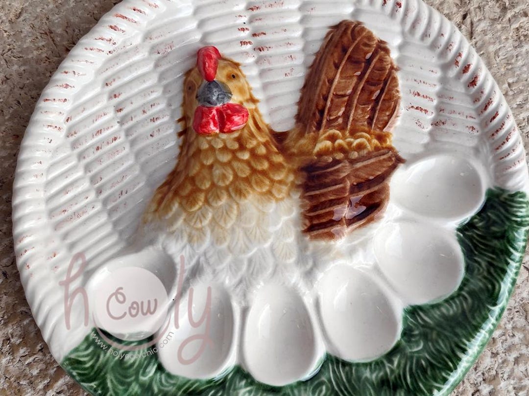 Hand Painted Colorful Ceramic Chicken Egg Holder - Etsy