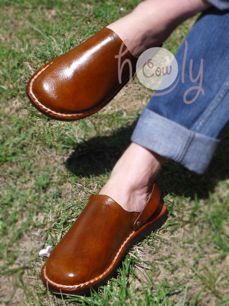 Hand Stitched Leather Sandals Brown Leather Sandals Womens | Etsy